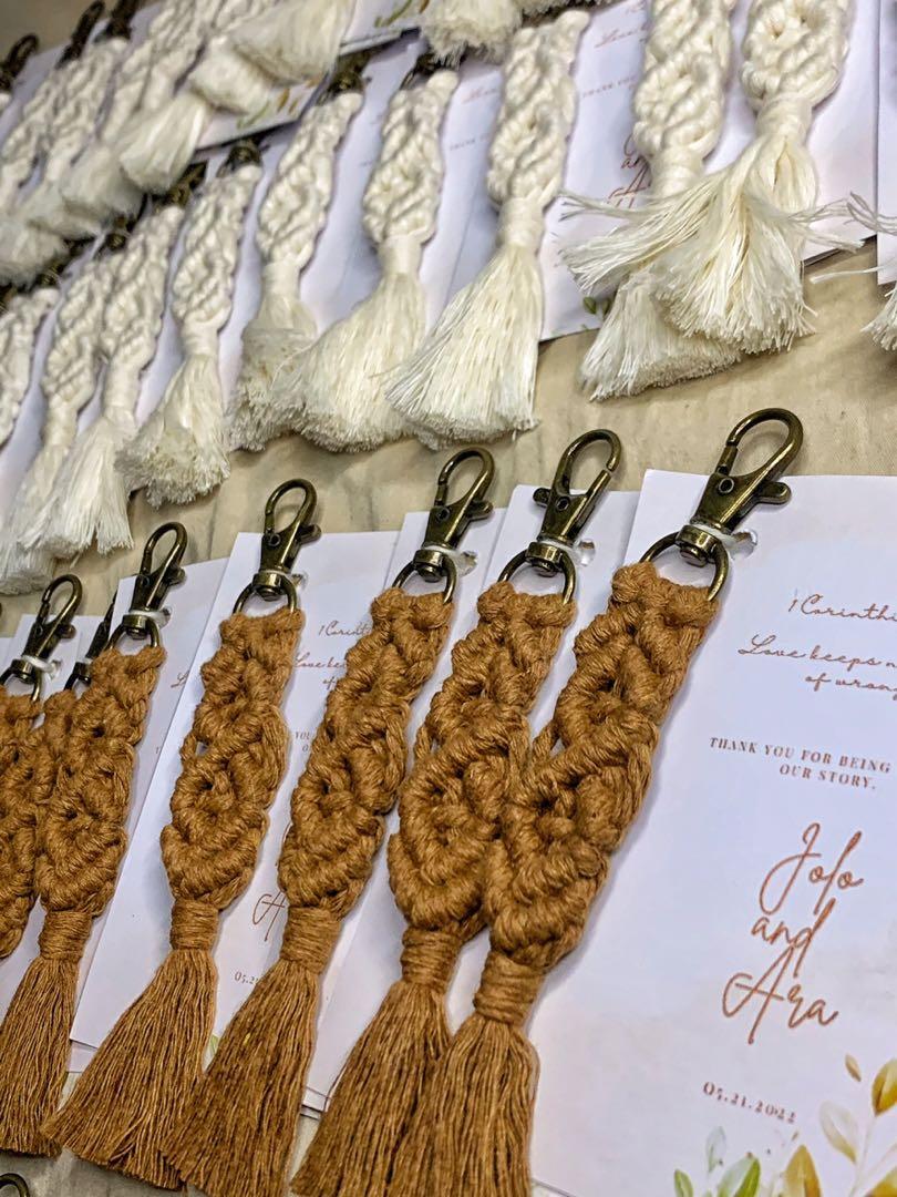 Macrame Keychain with card (free layout) and plastic packaging ...