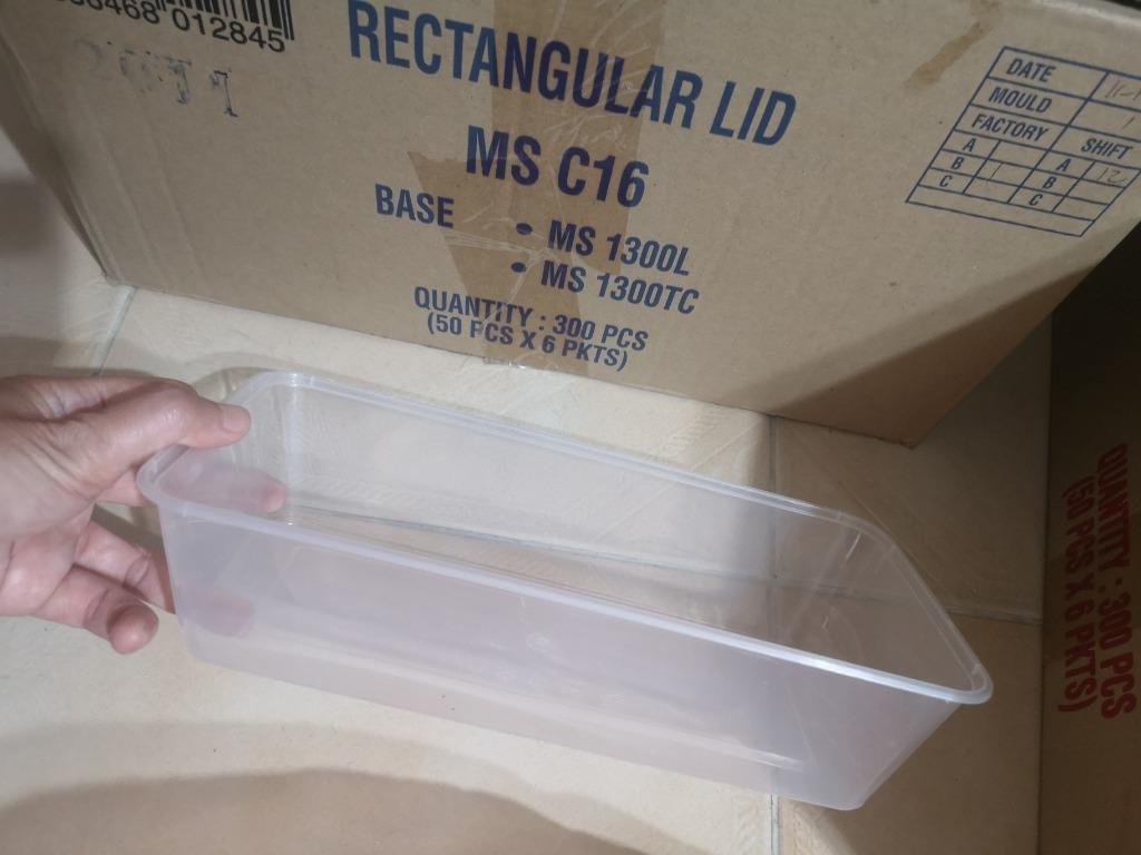 MS Plastic Container 1300ml (1300L) microwavable container with Lip ...