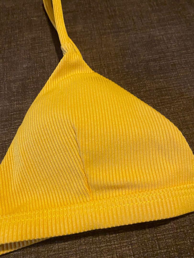 summer yellow triangle bikini, Women's Fashion, Swimwear, Bikinis ...