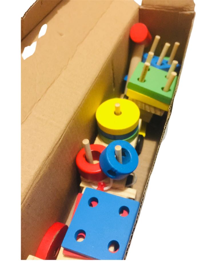 Wooden Geometric Building Toy (Preloved), Babies & Kids, Infant ...