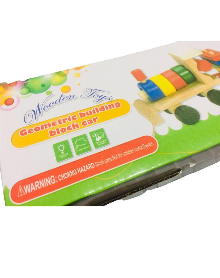 Wooden Geometric Building Toy (Preloved), Babies & Kids, Infant ...