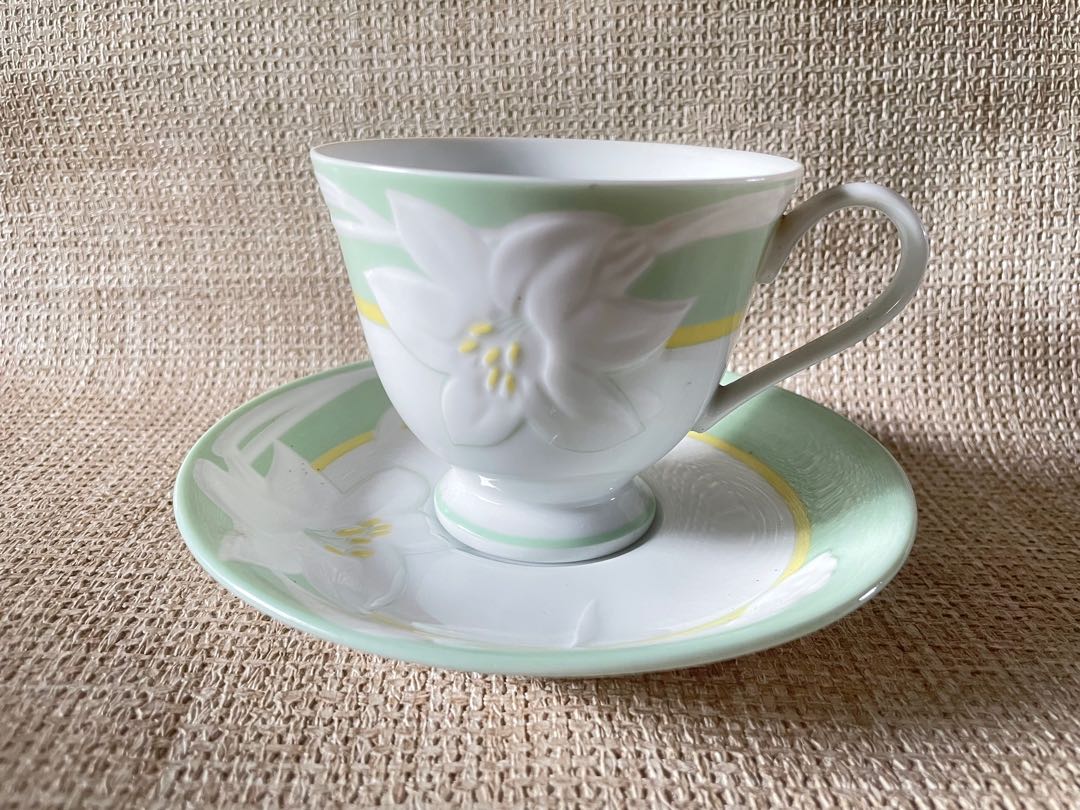 YSL Yves Saint Laurent Cup and Saucer Green Floral Tulip, Furniture ...