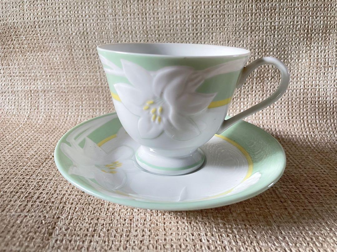 YSL Yves Saint Laurent Cup and Saucer Green Floral Tulip, Furniture ...