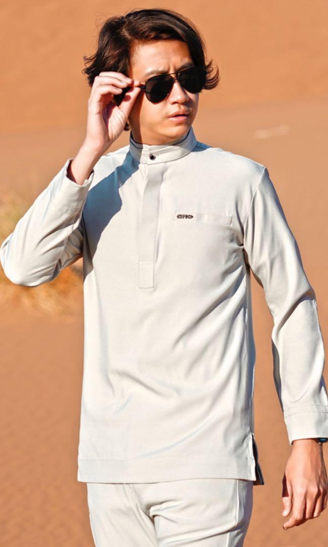 ZEFIKS LUTH BAJU MELAYU (Light grey), Men's Fashion, Muslim Wear, Baju ...