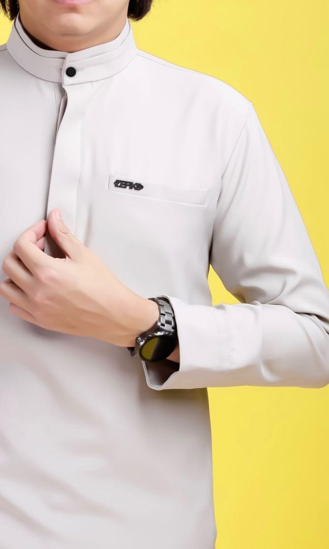 ZEFIKS LUTH BAJU MELAYU (Light grey), Men's Fashion, Muslim Wear, Baju ...