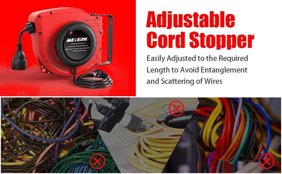 (146) Meterk 15M NAE-A09 Electric Retractable Power Cord Reel Cable 180 ...