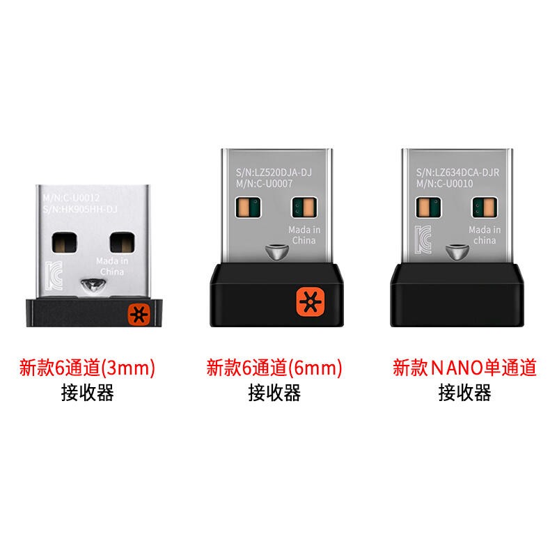 6 Channels Logitech Unifying Adapter 羅技優聯USB接收器6頻道可同時接駁六個優聯設備 3mm/6mm ...