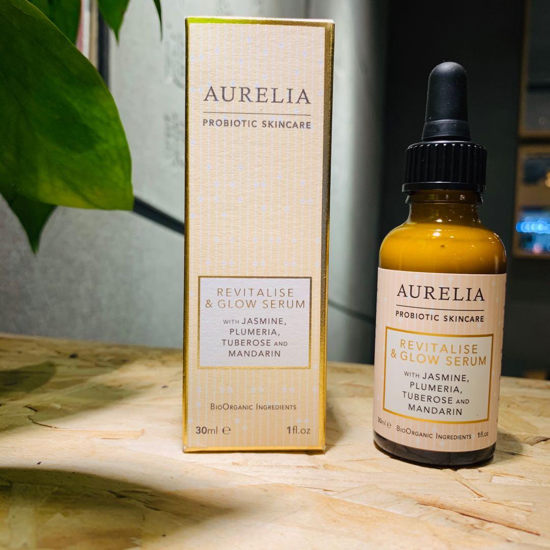 包順豐！英國 AURELIA REVITALISE & GLOW SERUM 煥膚精華液益生菌高光提亮膚色強化肌膚屏障淡紋 30ml, 美容 ...