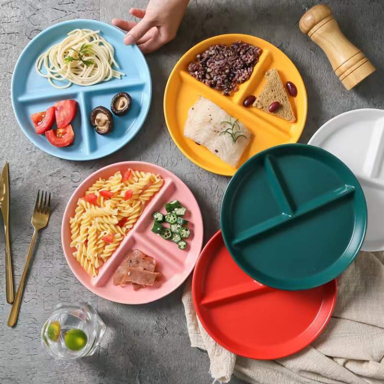 Balanced diet meal plate 3 Split plate Divided plate Breakfast Dinner ...