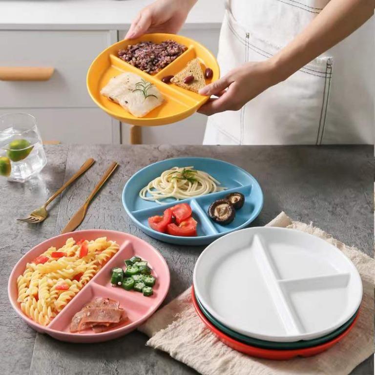 Balanced diet meal plate 3 Split plate Divided plate Breakfast Dinner ...