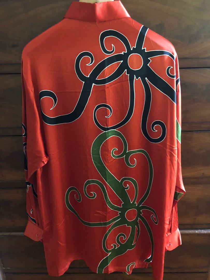 Batik Silk Shirt men, Men's Fashion, Tops & Sets, Formal Shirts on ...