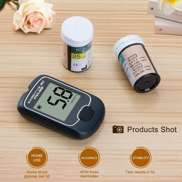 "Blood Glucose Monitor Meter Diabetes Testing Kit Blood Sugar Tester ...