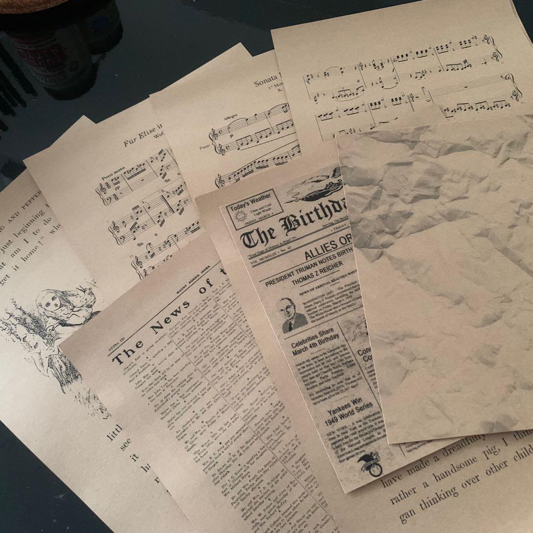 Instock Bujo brown vintage paper aesthetic scrapbook , Hobbies & Toys ...