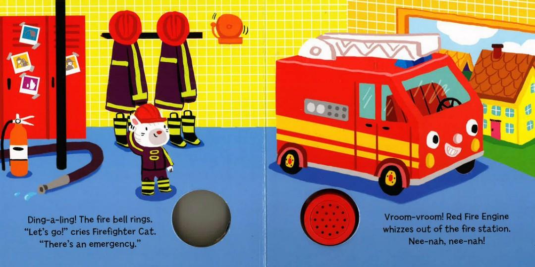 Buku Bunyi THE RED FIRE ENGINE Pemadam Kebakaran Soundbook, Buku & Alat ...
