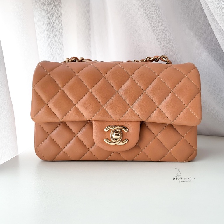 CHANEL caramel mini rectangular 21p, Luxury, Bags & Wallets on Carousell