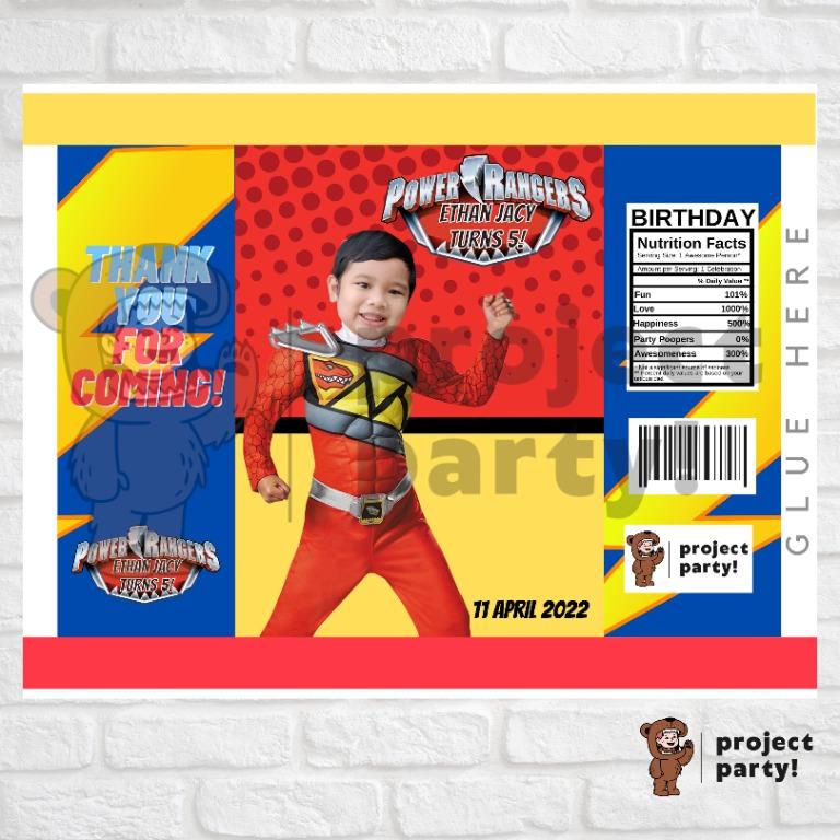 Customized Power Ranger Chip Bag | Birthday Party Favor | Goodie Bags ...