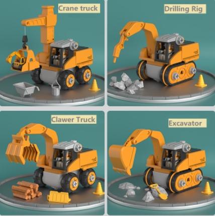 Engineer Role Play Pretend Play Toy 4 in 1 Transforming Construction ...
