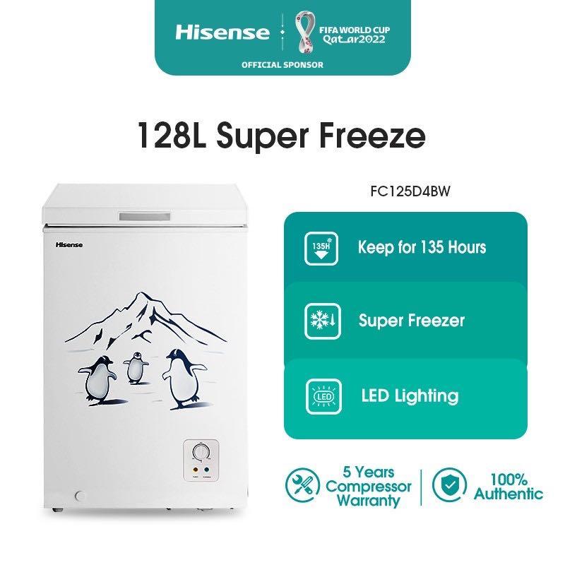 Hisense Chest Freezer mini deep freezer 128L FC125D4BW, TV & Home ...
