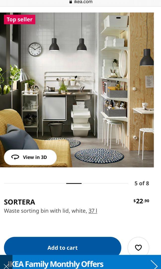 IKEA sortera storage box basket container, Furniture & Home Living ...