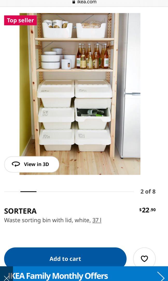 IKEA sortera storage box basket container, Furniture & Home Living ...