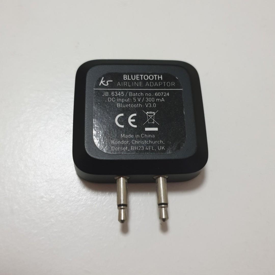 Kitsound Bluetooth Airline Headphone Audio Adaptor 2 Prong KS Airplane ...