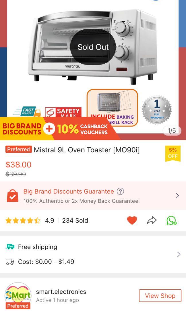 mistral 9L oven toaster, TV & Home Appliances, Kitchen Appliances ...