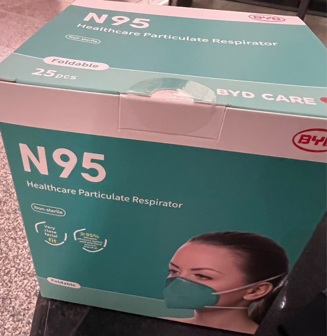 N95 BYD care mask x 25 pcs, Health & Nutrition, Braces, Support ...