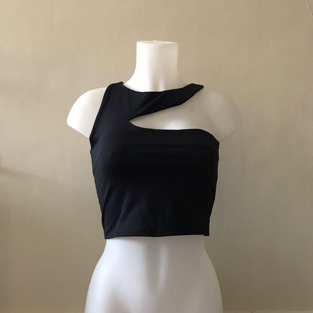 One sided shoulder halter top, Women's Fashion, Tops, Sleeveless on ...