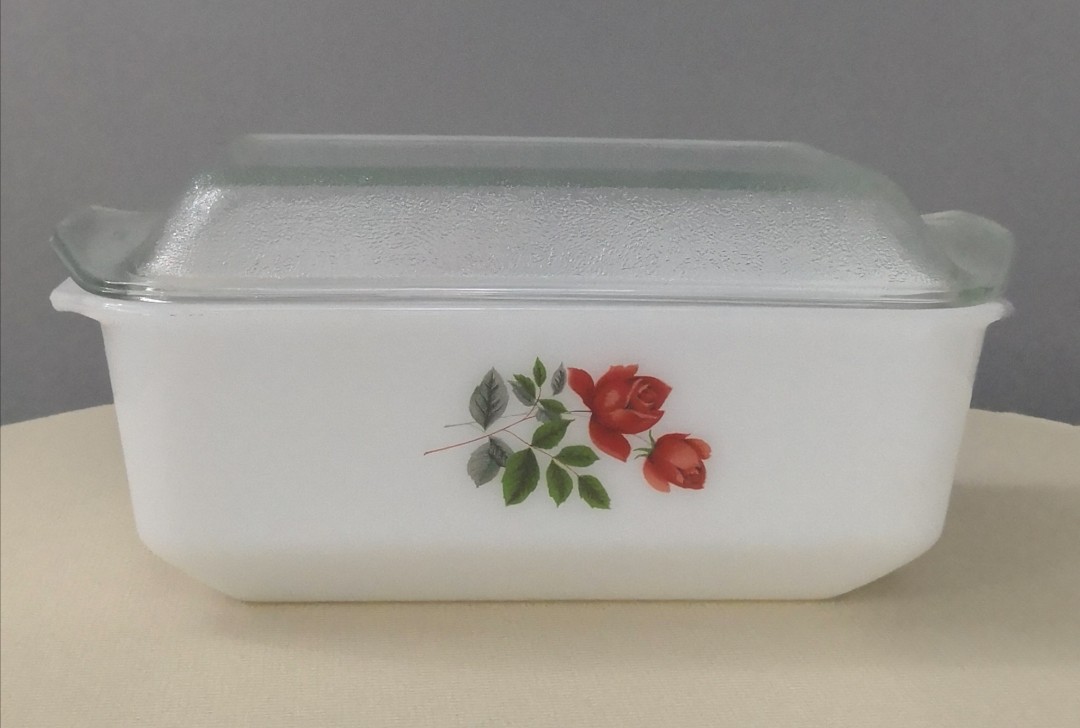 Pyrex June Rose ovenware rectangular bowl, Furniture & Home Living ...