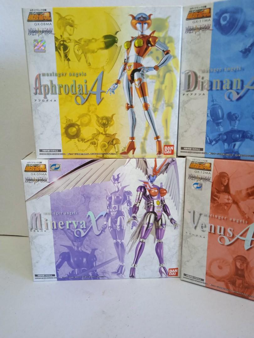 SOC Mazinger Angels MA GX-11 Dianan A, GX-08 Aphrodai A, GX-09 Minerva X, GX-12 Venus A, set or ...