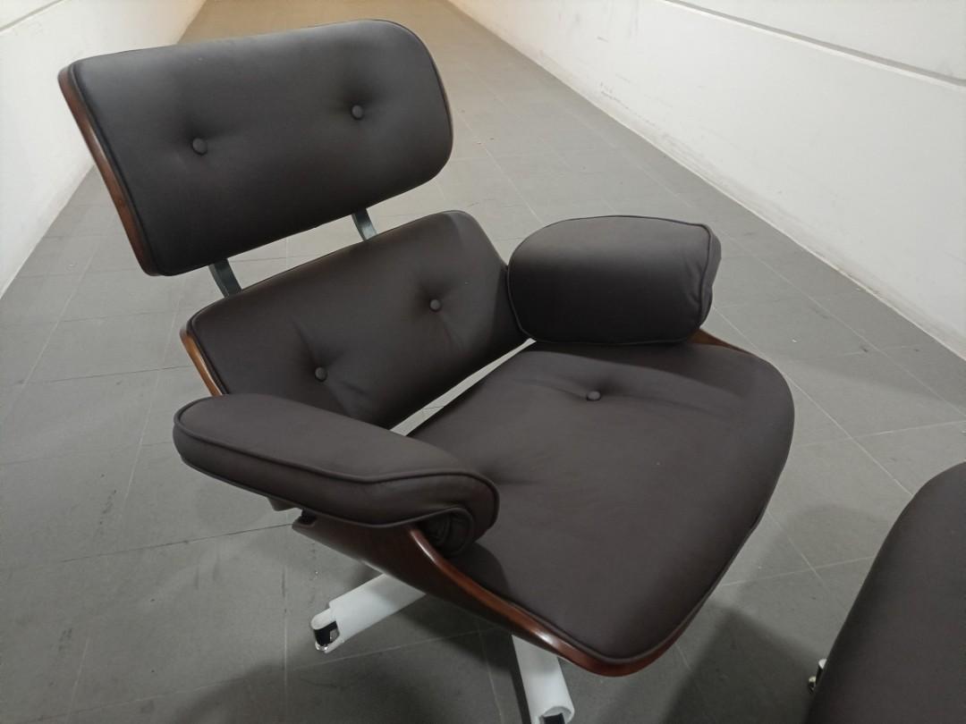 URSULA Designer Lounger Chair in BROWN PU, Furniture & Home Living ...