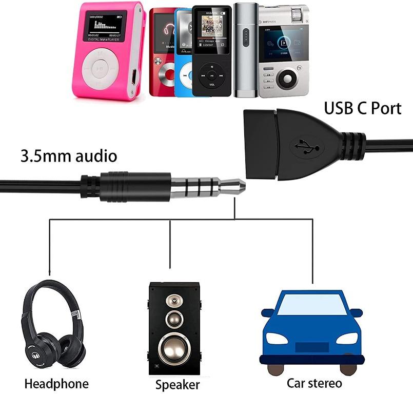USB to Jack Adapter 3.5mm Male Aux Audio Plug to USB 2.0 Female ...