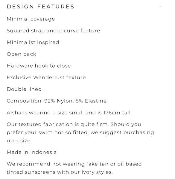 wanderlust swim black textured set (abbey top and dylan bottom), Women ...