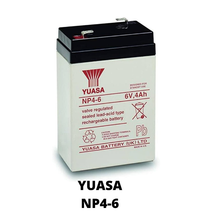 Yuasa 6V 4Ah NP 4-6 6 Volts 4 Ampere Rechargeable Sealed Lead Acid ...