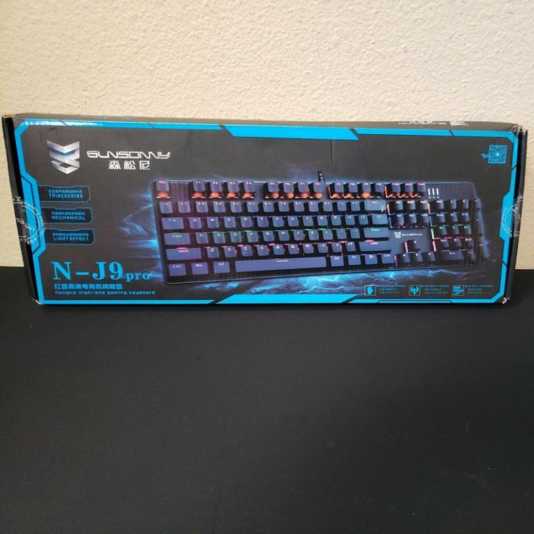 2021 sunsonny N-J9 PRO rgb light keyboard 61 key gamer desktop gaming ...