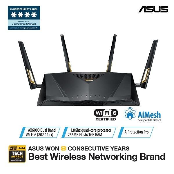 Asus RT-AX88 AX6000 Dual-Band 802.11ax Smart Wi-Fi Router, Computers ...