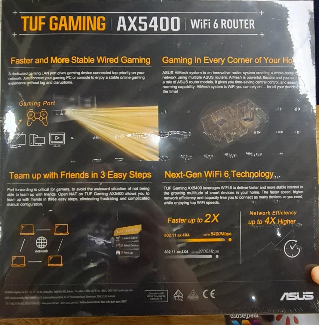 ASUS TUF Gaming AX5400 Dual Band WiFi 6 Gaming Router, Computers & Tech ...