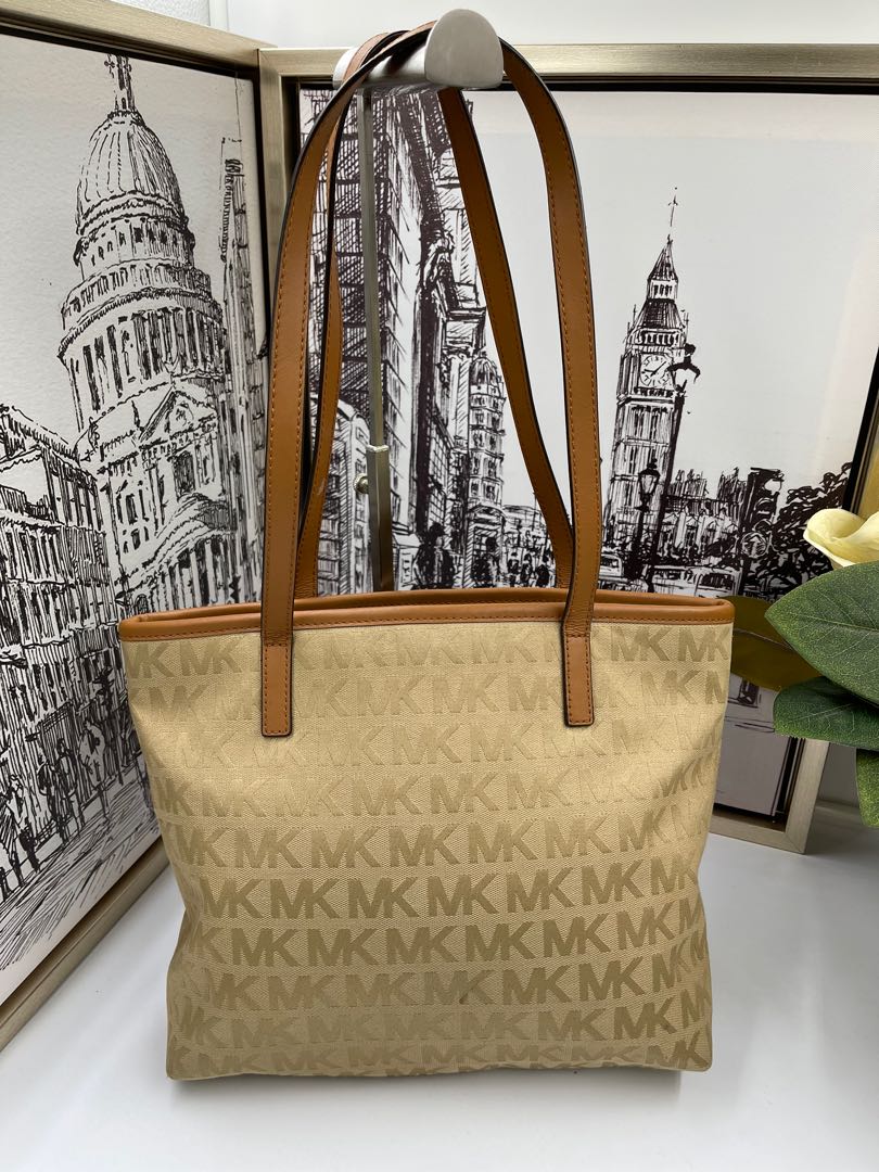 Authentic MK Monogram Tote Bag, Women's Fashion, Bags & Wallets, Tote ...