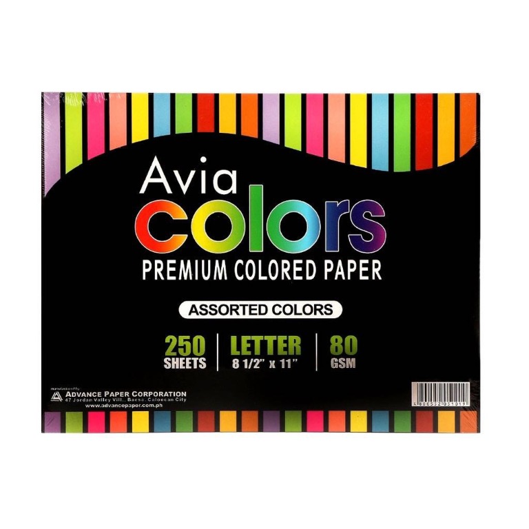 Avia Premium Colored Paper 250 sheets Assorted | Paper Products ...