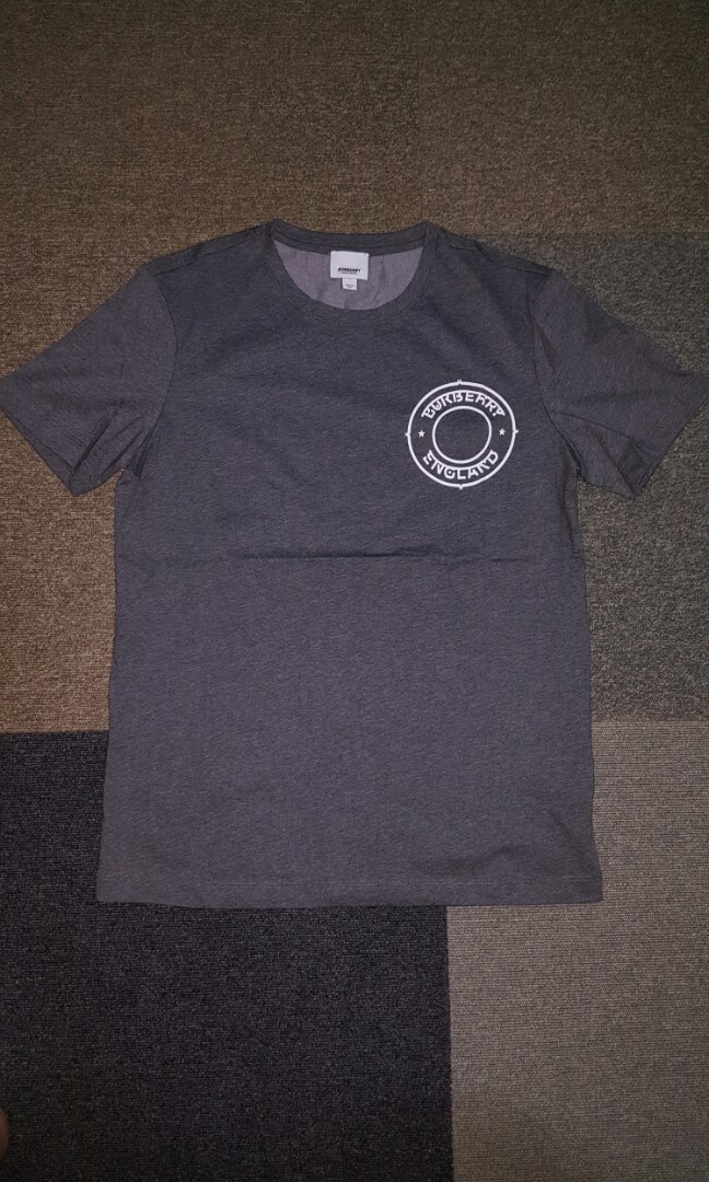 Burberry London Round Logo Print Tshirt, Luxury, Apparel on Carousell