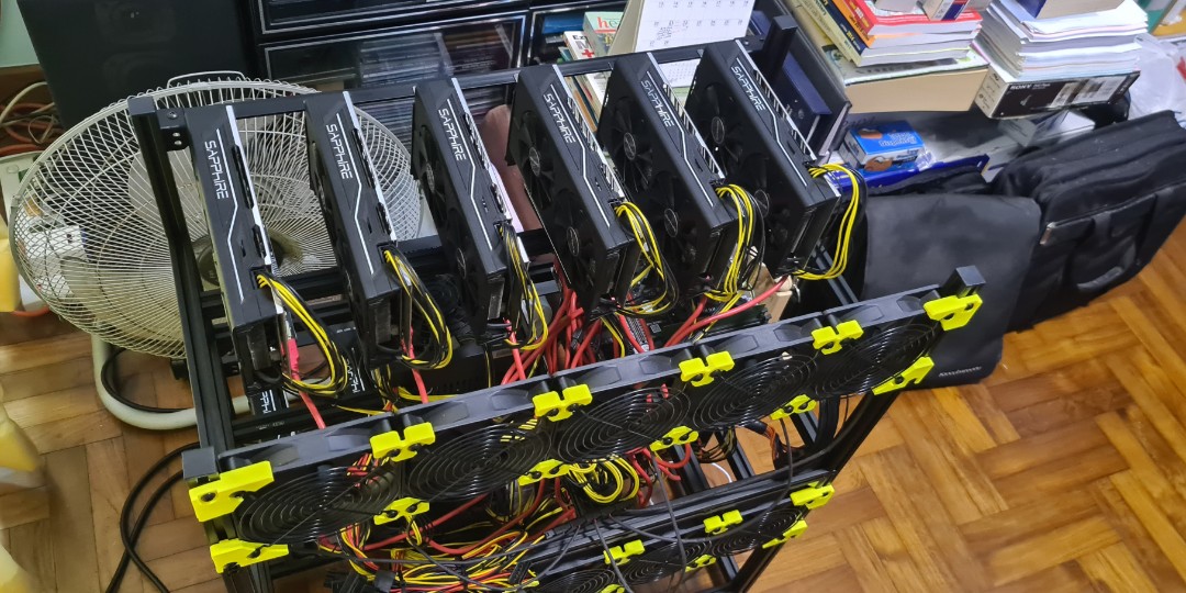 Mining 12x Rack, 12 GPU stack, Triple Decker Setup, Computers & Tech ...