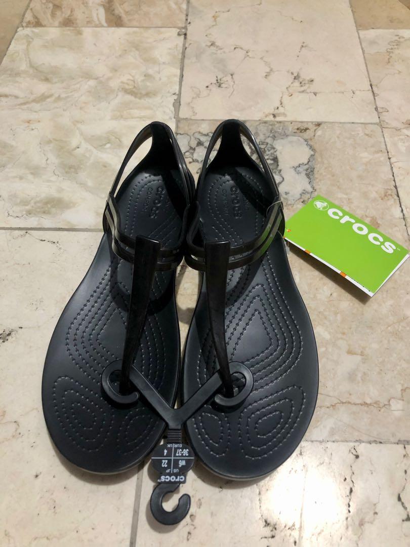 Crocs Isabella T-Strap, Women's Fashion, Footwear, Flats & Sandals on ...