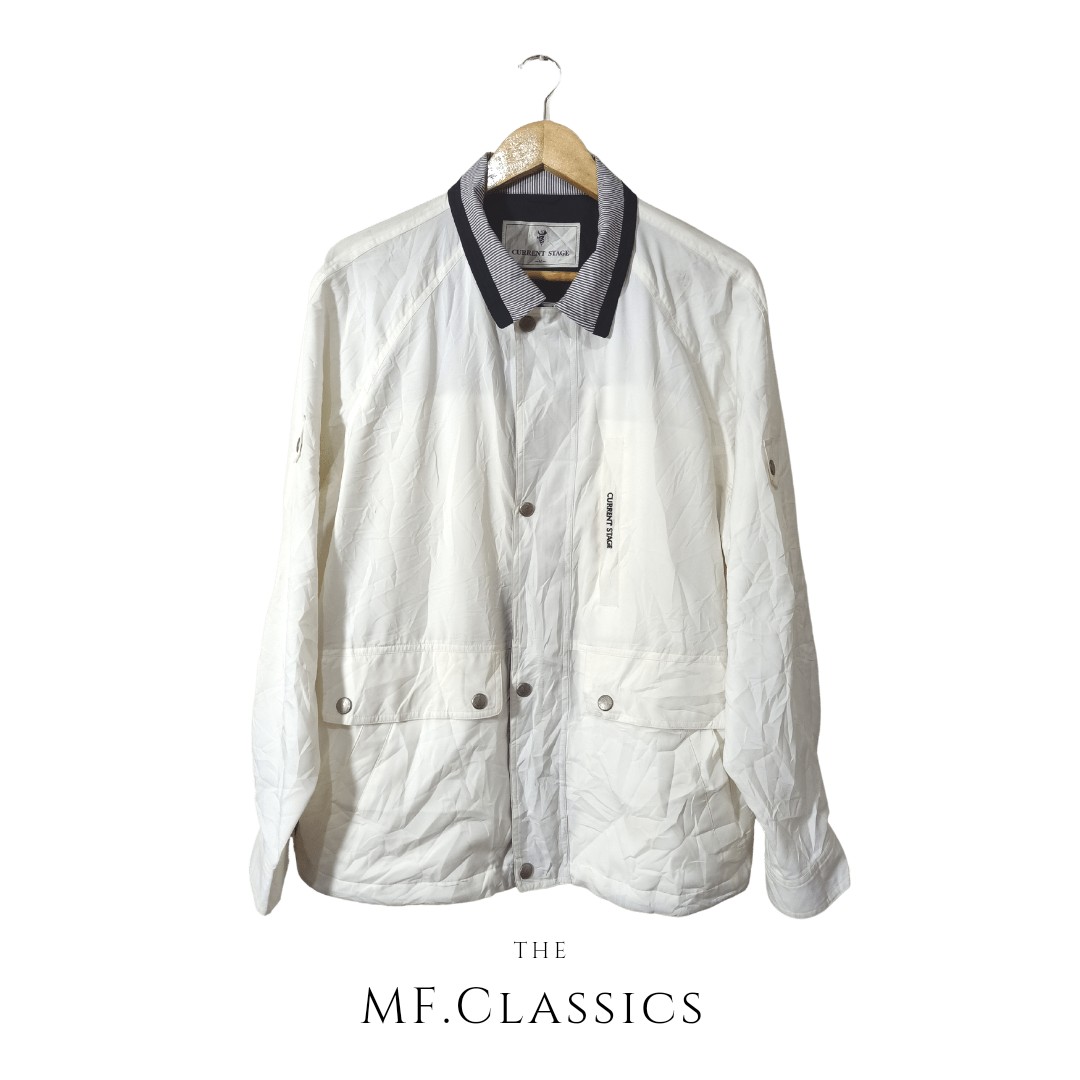 Current Stage Harrington Jacket (White) - 26 L 24 W, Men's Fashion ...