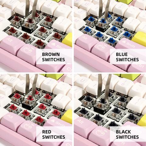 Dust Silver Waterproof Hot Swappable Brown Switch Mechanical Keyboard ...