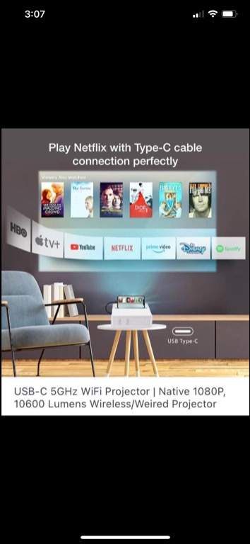 EZ Cast Beam H3 Wifi Projector, TV & Home Appliances, TV ...