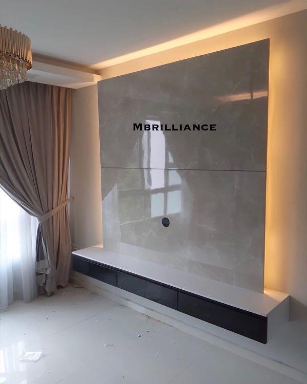 Feature wall built in tv console wall mount, Furniture & Home Living ...