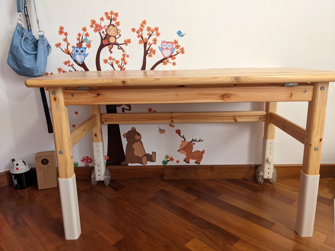 Flexa classic adjustable table solid wood, Furniture & Home Living ...