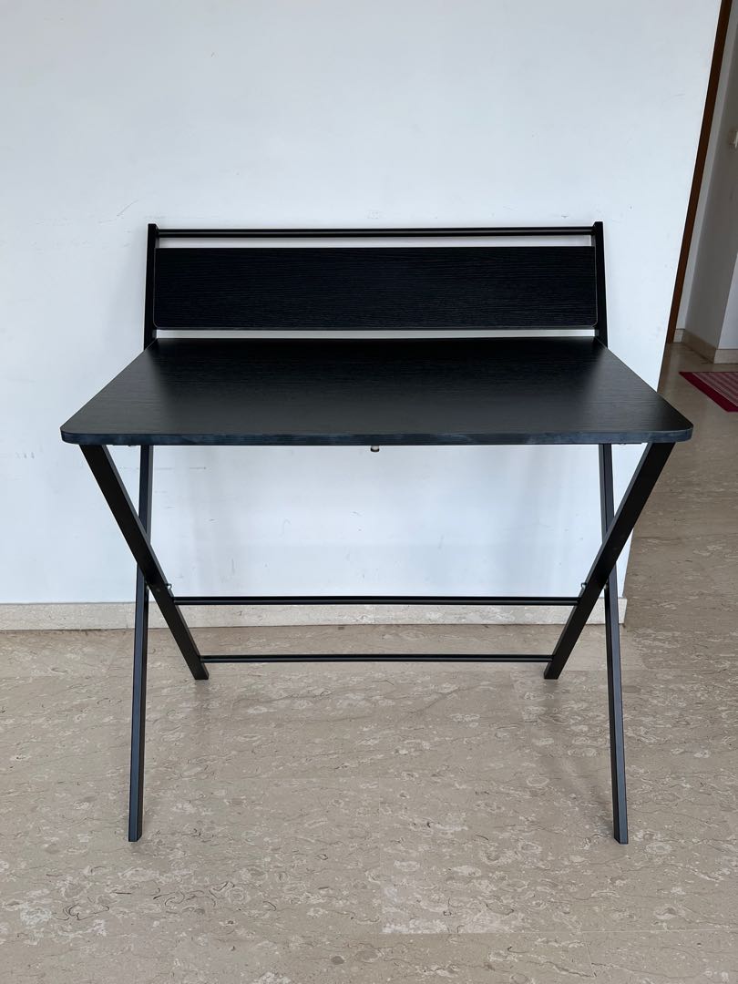 Folding work table black color for home office setup, Furniture & Home ...