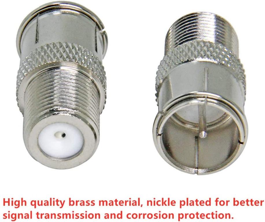 F-type Quick Push-On Adapter Male - Female Coax Coaxial Cable Connector ...