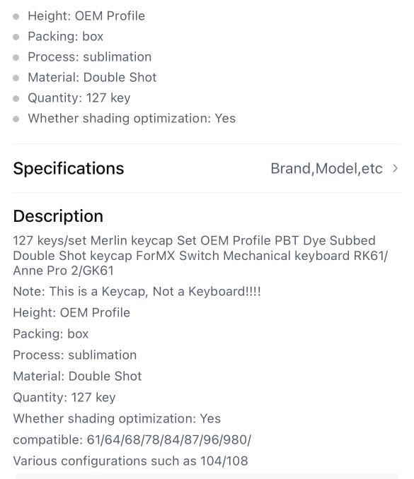 GMK Merlin clone PBT keycaps OEM profile, Computers & Tech, Parts ...